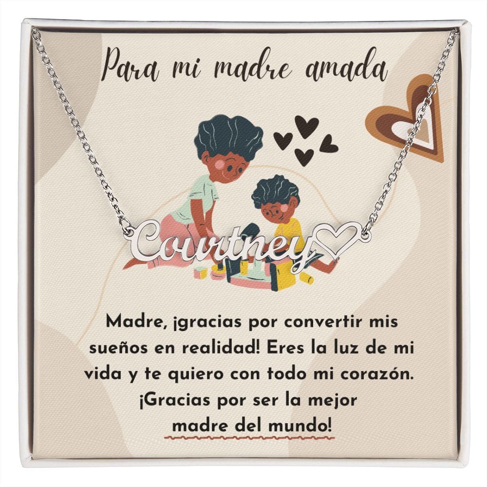 Para mi madre amada - Collar Personalizado Con Nombre Corazón - Mamá ...